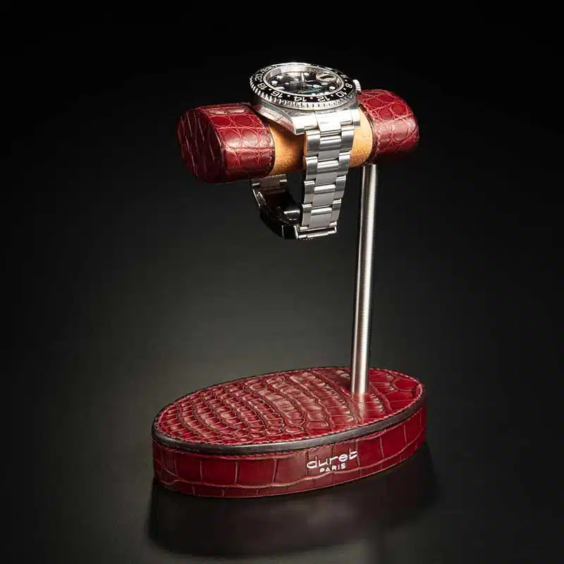 Ruby crocodile watch stand - Luxury leathergoods