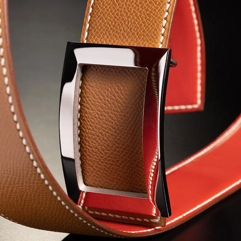 Calf leathers belts by french luxury leather goods - Duret Paris