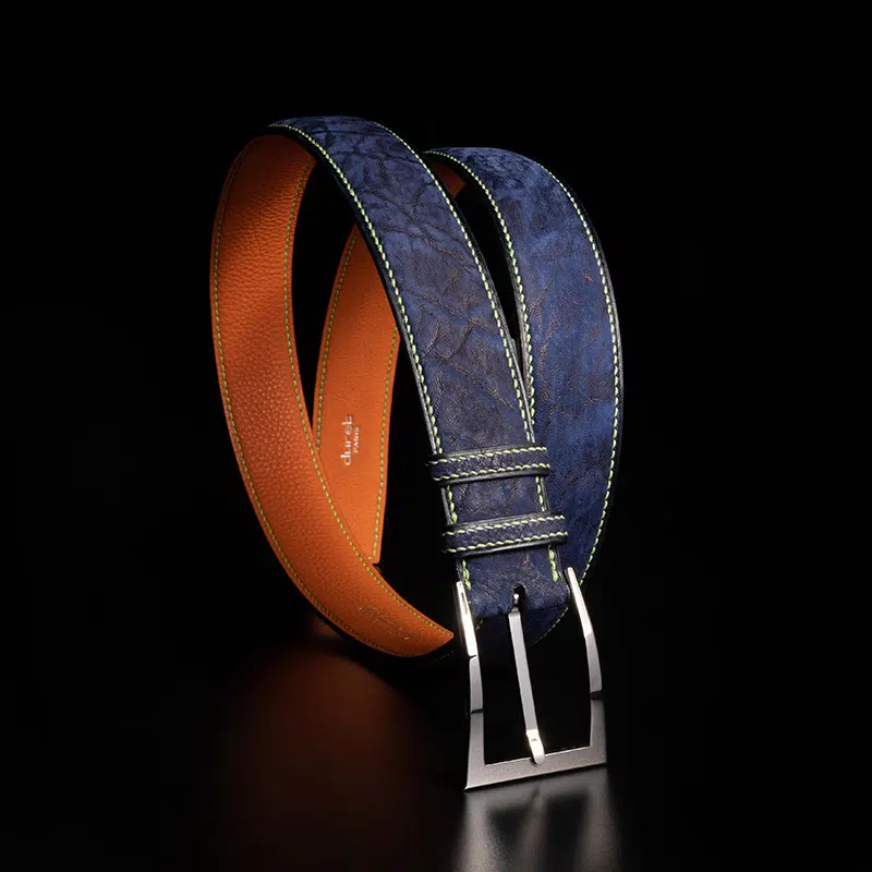 Royal blue elephant belt - Luxury custom-made belts