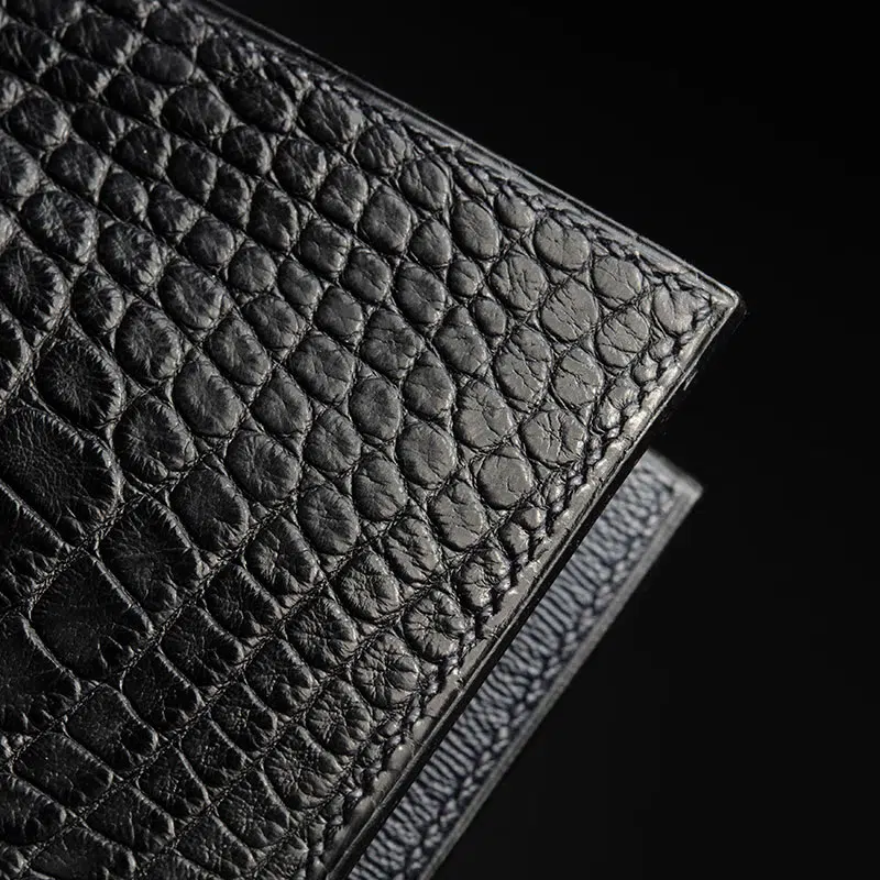 Matte black alligator wallet - Luxury leathergoods