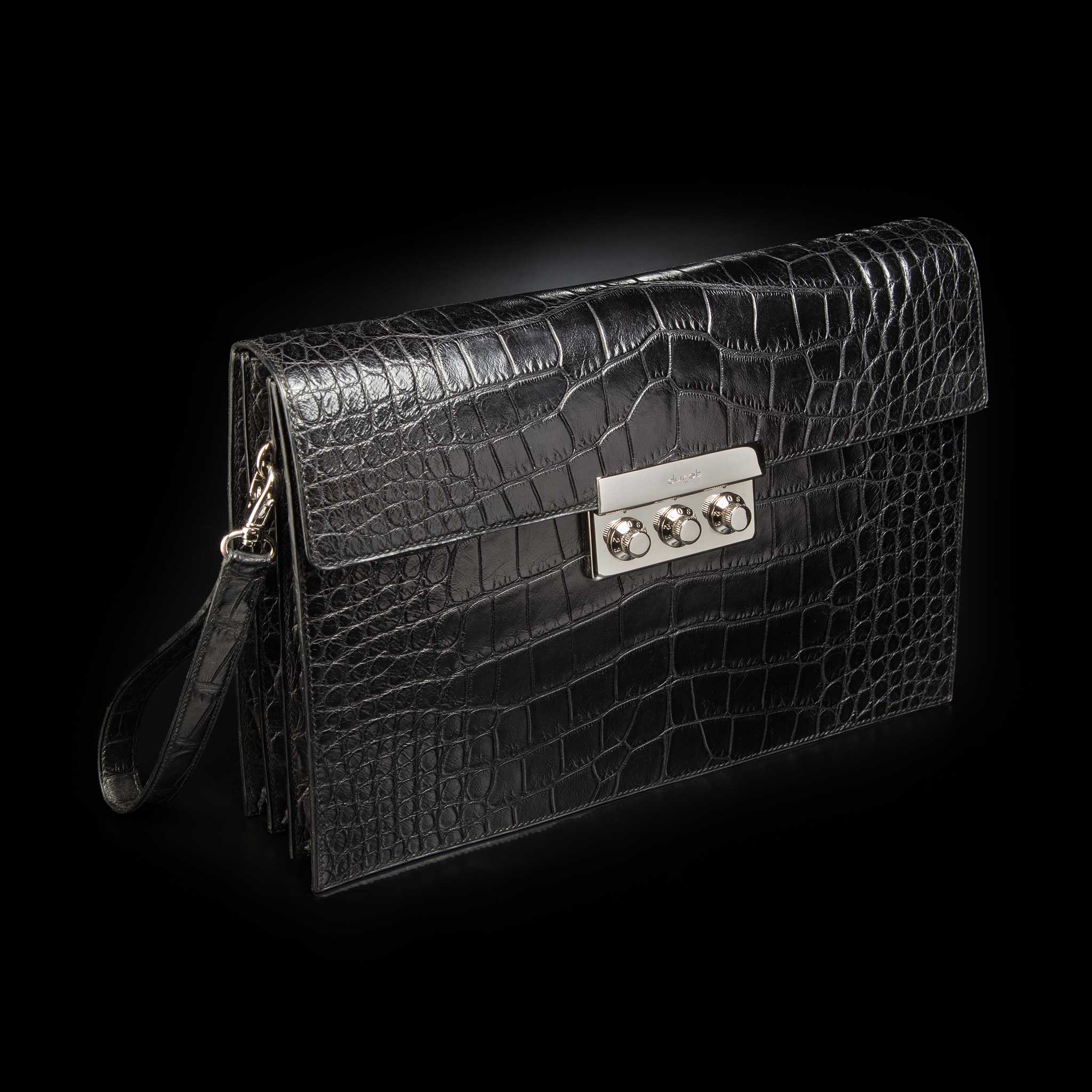 Mathis Matte Black Alligator Bag - Duret Paris