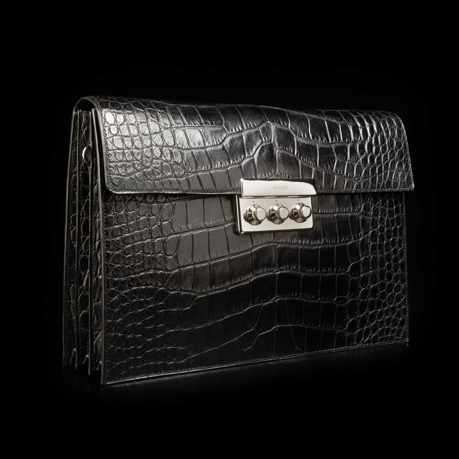 Mathis Matte Black Alligator Bag - Duret Paris